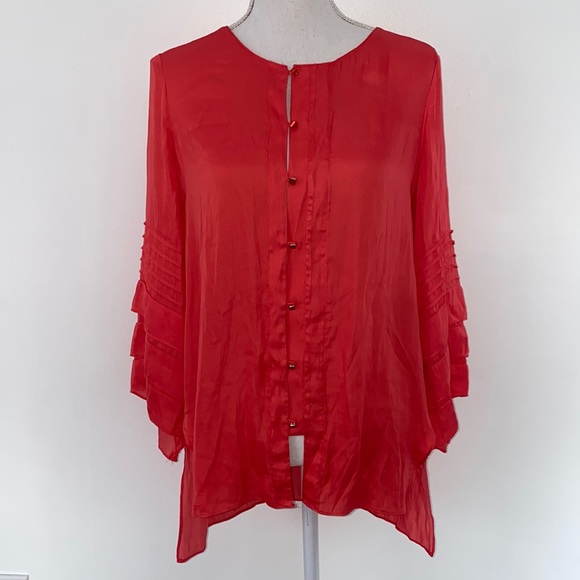 H by Halston | Tops | Halston Coral Button Down Blouse | Poshmark
